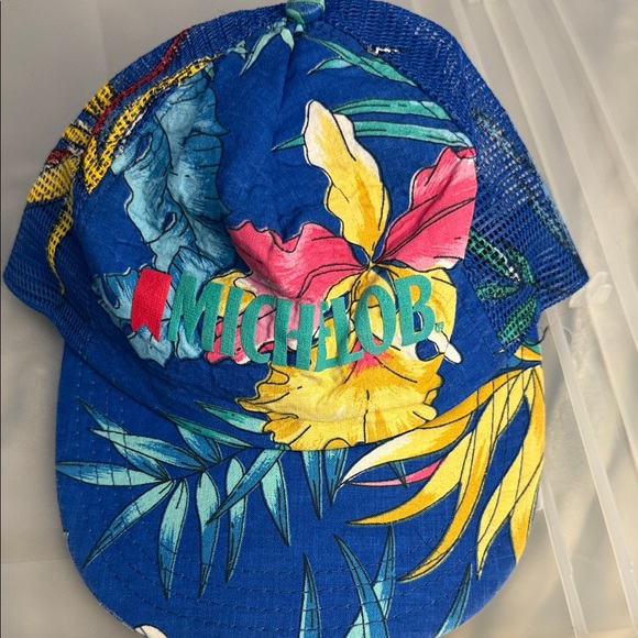 Accessories | Tropical Blue Floral Cap | Poshmark